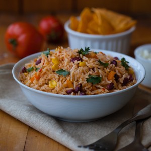 Mexican rice with Salsa