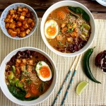 Healthy Ramen with Rice Noodles, Tofu and Veggies