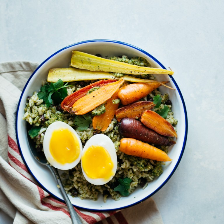 Rice Bowl with Green Pepper Sauce